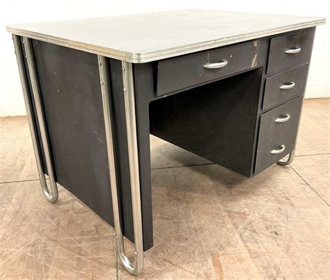 Lot Vintage Mid Modern Style Steel Office Desk
