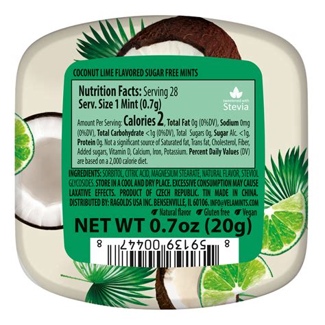 Velamints Coconut Lime Sugar Free Mints Tin 28 Ct 6 Pack