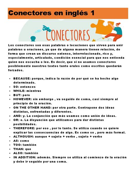 Conectores En Inglés Ejemplos Y Usos Pdf