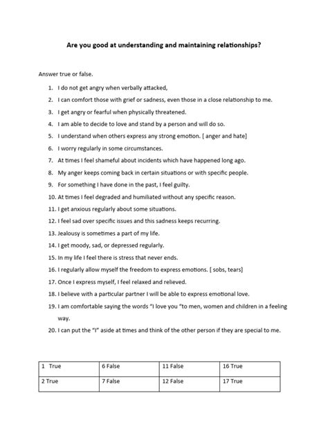 Relationship Scale Pdf