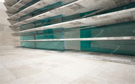 Interior Arquitectónico Abstracto De Madera Y Vidrio A Partir De Una