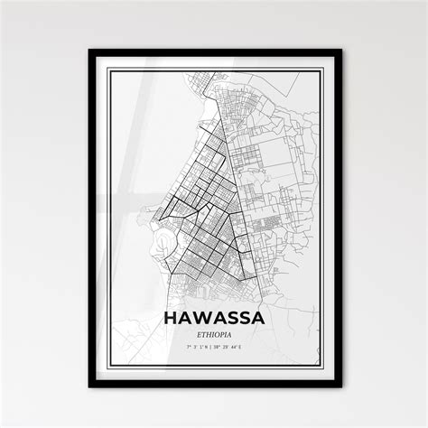 Hawassa Ethiopia Scandinavian Style City Map Hebstreit