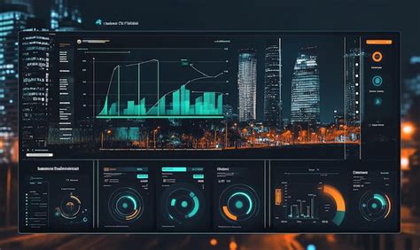 A Smart City Dashboard Showing Realtime Data On City Premium Ai
