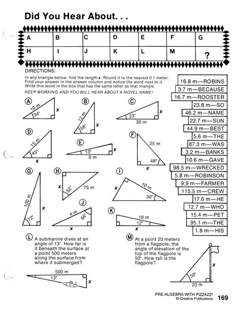 29 Algebra With Pizzazz Answer Key Moving Words Math — Db