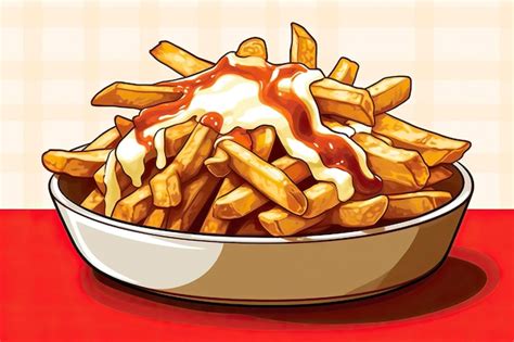 Premium Ai Image Poutine Illustration Food Illustration Generative Ai