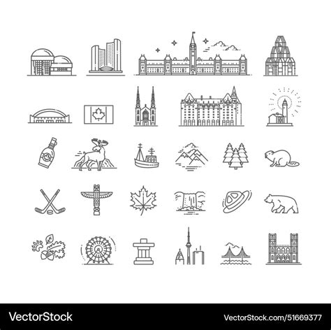 Travel Canada Traditional Objects Royalty Free Vector Image