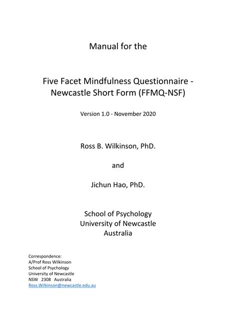 Pdf Manual For Ffmq Nsf