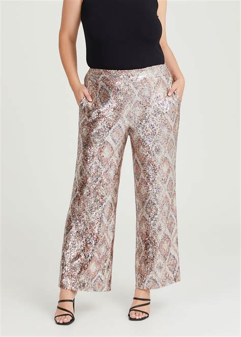 Shop Plus Size Geo Sequin Cocktail Pant In Multi Taking Shape Nz