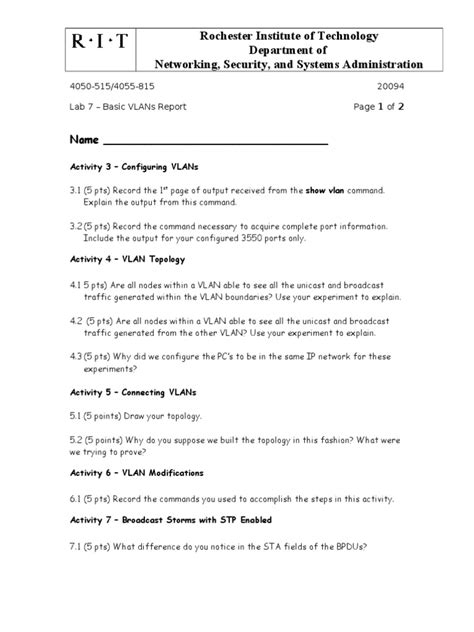 515 Lab7 Report Pdf Network Topology Networking Standards