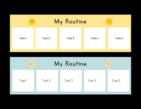 Visual Schedule Adhd Morning Schedule Nighttime Schedule Asd