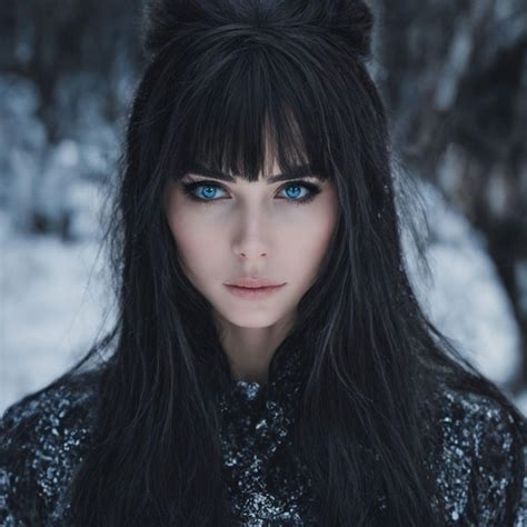 White Girl With Black Hair Blue Eyes Images Free Download On Freepik