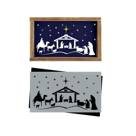 Reusable Nativity Scene Sign Stencil Christmas Collection Essential