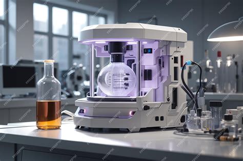 Premium Photo A Chemical Machine In A Laboratory With A White Bottle