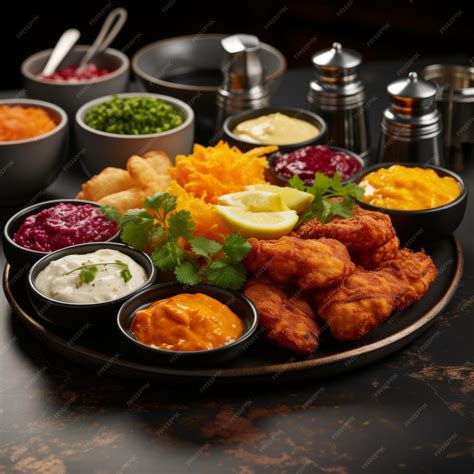 Premium Photo Vegetable Pakora Assorted Vegetable Fritters Served With Chutney Assorted Vegetables