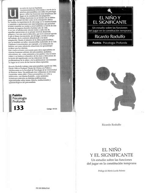 El Nino Y El Significante Ricardo Rodulf Pdf