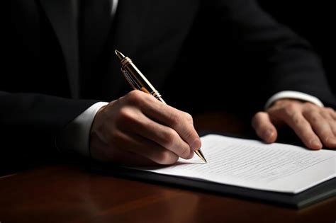 Empresário Assinando Um Documento Generative Ai Imagem Premium Gerada