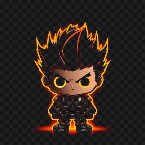 Premium Psd Tshirt Design Of Bold Chibi Boy With A Spiky Mohawk Biker