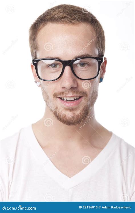 Good Looking Man With Retro Nerd Glasses Stock Image Image Of