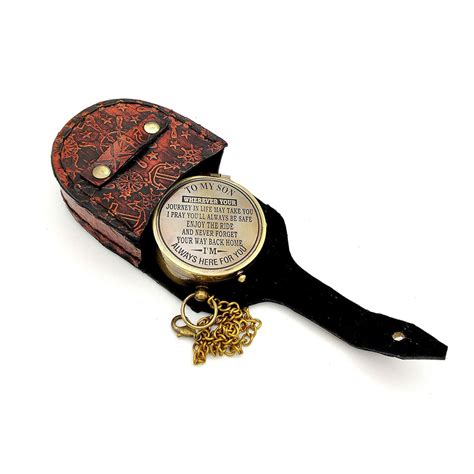 Engraved Brass Compass T To My Sonnautical T For Son From Dadt To Son From Momt