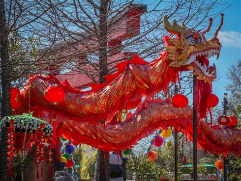 Red Chinese Dragon Statue