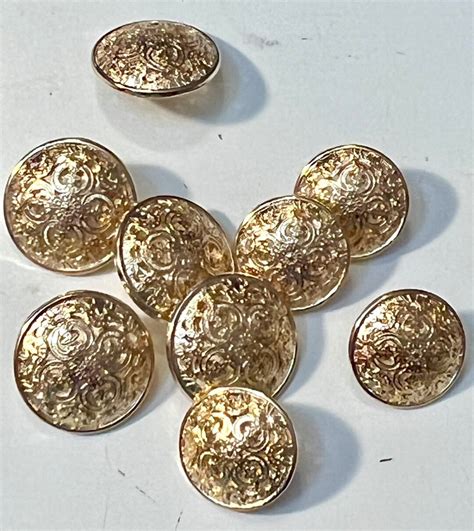 Pierced Style Metal Shank Buttons 12 Or 58 Gold Or Silver Set Of