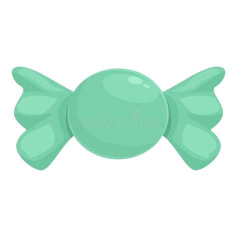 Mint Round Candy Wrapped In Green Foil With Wings Stock Vector Illustration Of Cotton Bonbon