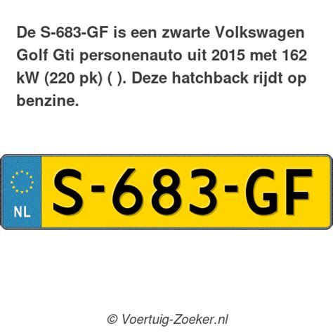🚗 Kenteken S 683 Gf Volkswagen Golf Gti Auto S683gf · Voertuig Zoekernl