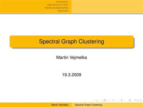 Pdf Spectral Graph Clustering Dokumen Tips