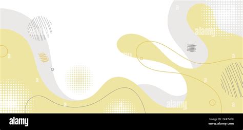 Abstract Yellow Doodle Template Design Decorative Artwork Style Overlapping With Halftone Style
