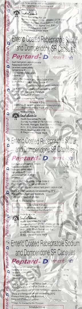 Peptard D Strip Of 10 Capsules Uses Side Effects Price And Dosage