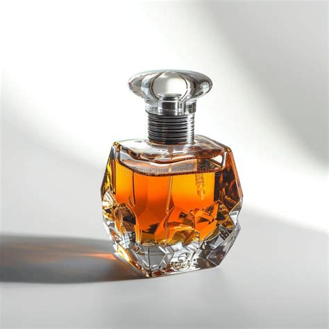 Perfume Bottle With Ice Cubes On White Background Stock Illustration