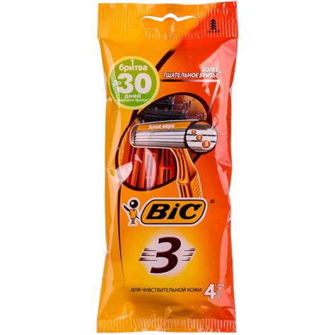 Бритва BIC (Бик) 3 для чувствительной кожи 4 шт - BIC VIOLEX SA ...