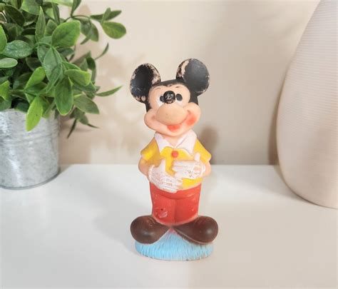 Vintage Mickey Mouse Squeak Toy Rubber Etsy