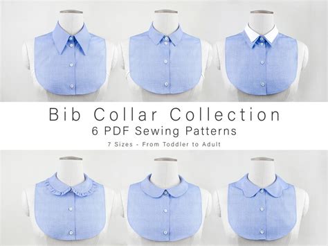 Shirt Collar Pattern Set Of 6 Dickey Collars With Bib Etsy
