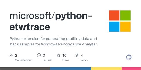 Github Microsoftpython Etwtrace Python Extension For Generating