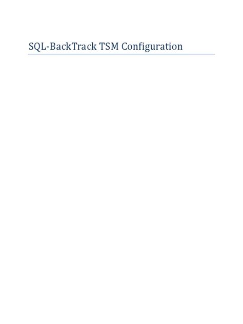 Sql Backtrack Tsm Configuration Pdf Oracle Database 64 Bit Computing
