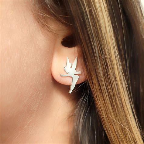 Tinkerbell Earrings Sterling Silver Fairy Earrings Fantasy Disney