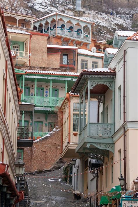 Georgia Tbilisi February 25 2021 Houses With Balconies In The