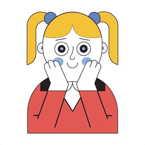 Cute Girl With Puffing Cheeks 60605043 Vector Art At Vecteezy