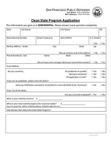 Clean Slate Act Application Form Fill Out And Sign Online Dochub