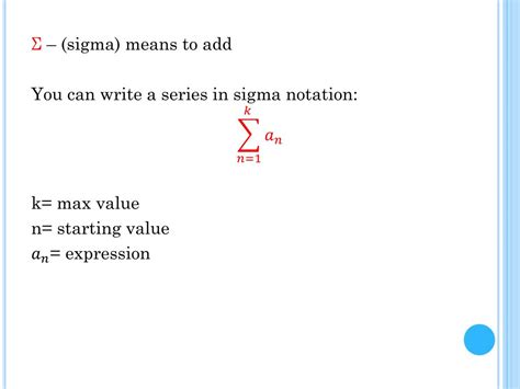 Ppt 12 5 Sigma Notation And The Nth Term Powerpoint Presentation Free Download Id 5798620