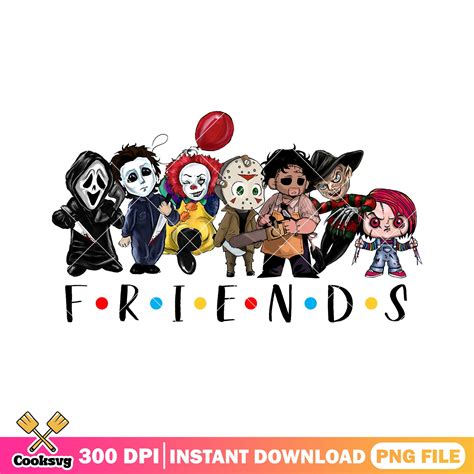 Cartoon Friends Horror Casts Drawing Png Horror Movie Characters Png