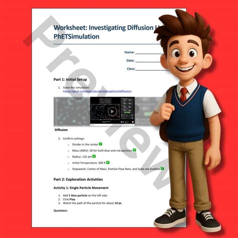 Worksheet Investigating Diffusion Using Phet Simulation No Prep