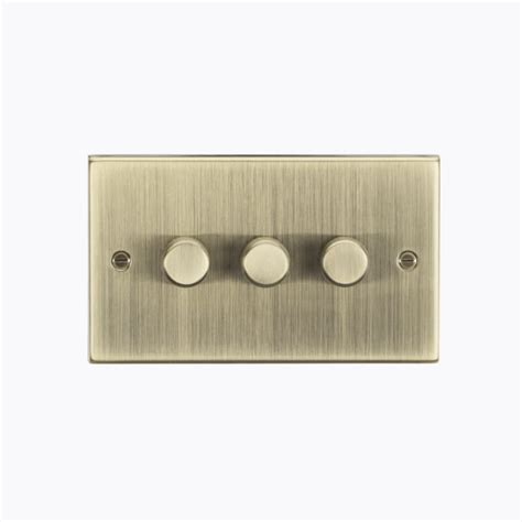 G Way W W LED Trailing Edge Dimmer Square Edge Antique Brass Evolution