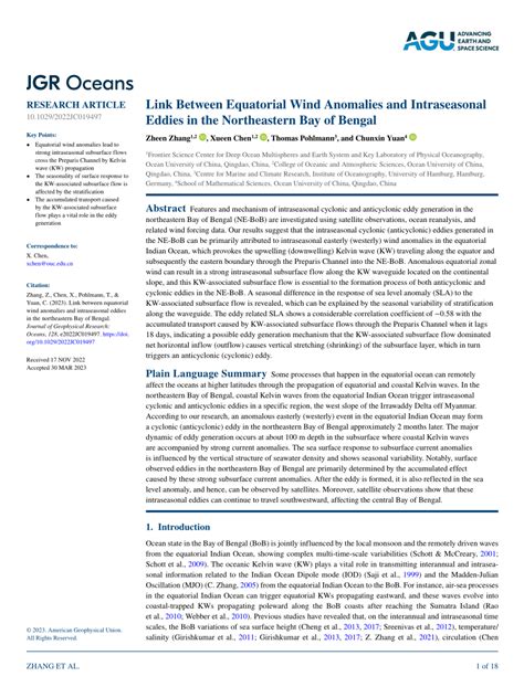 Link Between Equatorial Wind Anomalies And Intraseasonal Eddies In The Northeastern Bay Of