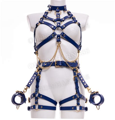 Full Body Harness Leather Bondage Harness Bdsm Open Cup Bra Harness Chain Chest Harness Sex