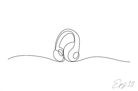 Premium Vector Continuous Line Vector Illustration Design Of Headset