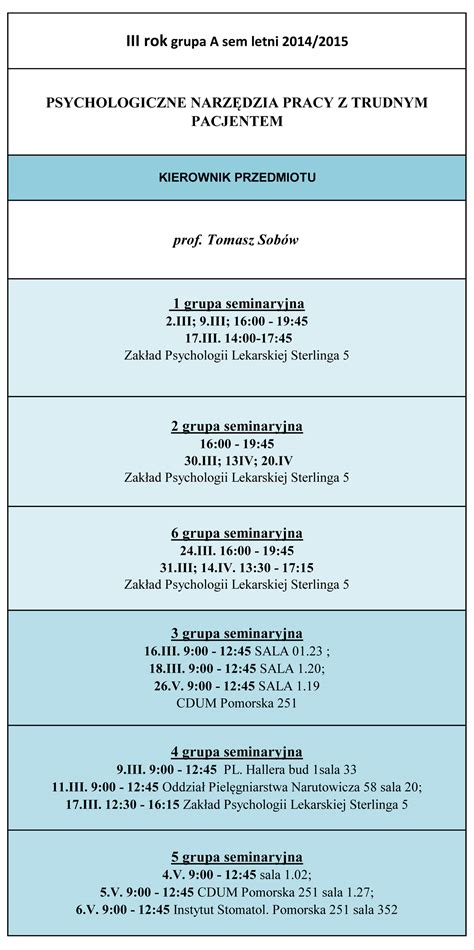 Fakultety Iii Rok Wydział Lekarski Uniwersytetu Medycznego W Łodzi