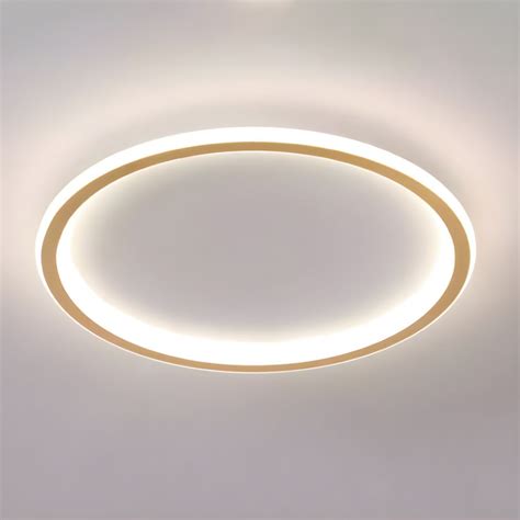 Modern Led Flush Mount Circle Ceiling Light With White Acrylic Shade