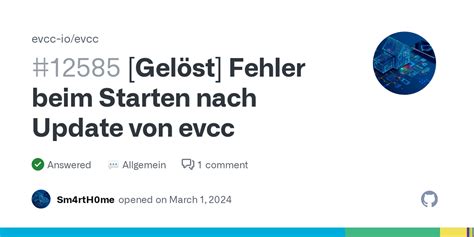 Gelöst Fehler Beim Starten Nach Update Von Evcc · Evcc Io Evcc · Discussion 12585 · Github